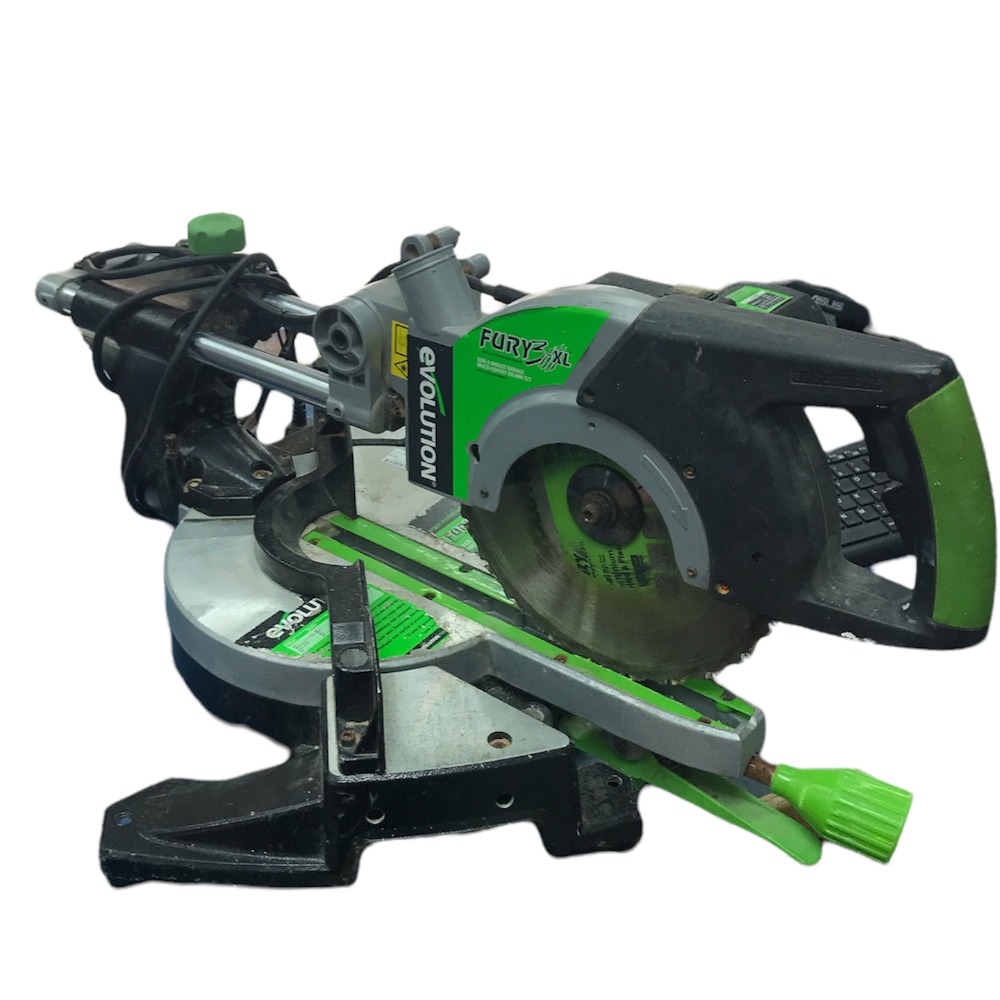 Pre-owned Evolution Fury 3-XL 255mm Multipurpose TCT Sliding Mitre Saw ...
